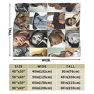 ISHAANAV Mary Music J and Blige Throw Blanket for Couch Sofa Fluffy Microfiber Fleece Throw Soft, Cozy, Lightweight Mary Music J and Blige