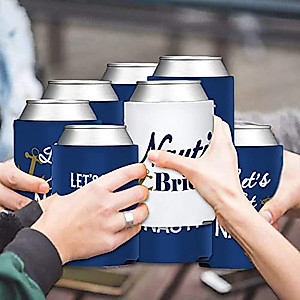 KARAQY Nautical Bachelorette Party Bride Vibes Can Cooler - 12 Pcs Bachelorette Drink Sleeve for Bridal Shower, Engagement Party Decoration and Bride To Be Gift Bridesmaid Gifts