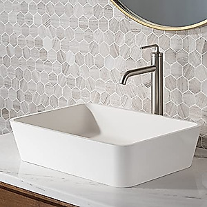 KRAUS Novis Single Handle Vessel Sink Bathroom Faucet with Pop-Up Drain in Spot Free Stainless Steel, KVF-1220SFS