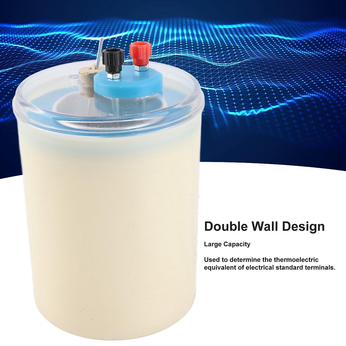 Double Wall Heat Measurement Electric Calorimeter, 150mL Capacity for Physics Lab Experiments with Cover Stand, Stirrer and Support Column, Easy and Accurate Measurements of