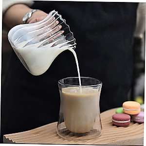 IMIKEYA Milk Cup Turkish Coffee Maker Tea Milk Espresso Creamer Housewarming Butter Melting Pot Beverage Serveware Coffee Pitcher Mug Milk Frother Cup Pull Flower Cup Vintage Glass