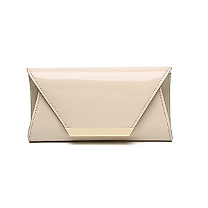 MUDUO Women Patent Leather Fashion Clutch Purses Evening Bag Handbag (NUDE)