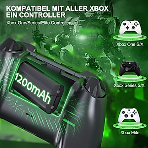 Rechargeable Battery Packs for Xbox One/Xbox Series X|S,YCCTEAM 4x1200mAh Battery Packs Charger Station for Xbox Series X|S, Xbox One S/One X/One Elite Controllers-Accessories Kit for Xbox One