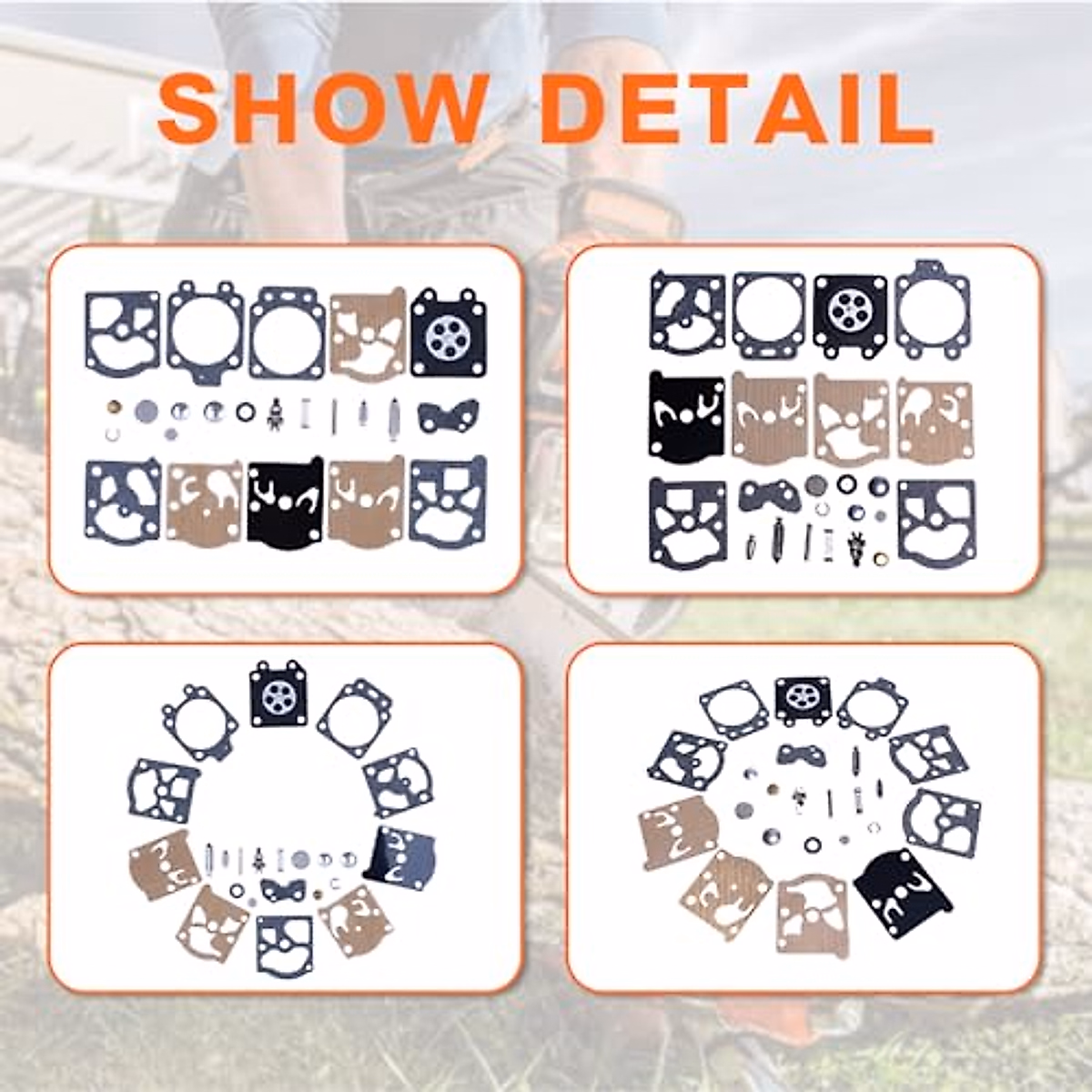Mtanlo Carburetor Carb Repair Rebuild Kit For Walbro K20-WAT Husqvarna 55 51 455 460 Rancher Echo Poulan Pro Homelite Stihl 026 Chainsaw Trimmers Replacement Part