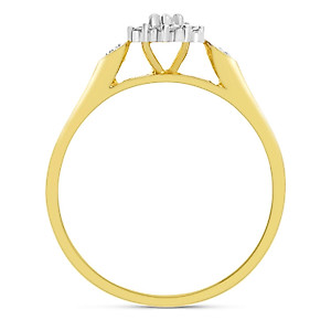Direct-Jewelry 10K Yellow Gold Diamond Cluster Ring (Size 6)