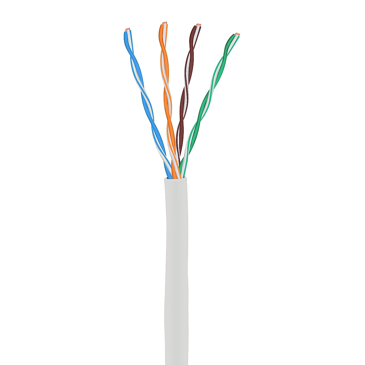 CAT5E Riser (CMR), 1000ft, UTP 24AWG, Solid Bare Copper, 350MHz, UL Certified, Easy to Pull (Reelex II) Box, Bulk Ethernet Cable, White