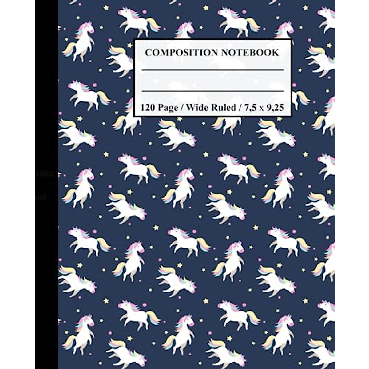 Unicorn Composition Notebook: School Supplies Student Teacher Daily Creative Writing Journal | Wide Ruled Notebook Paper (Purple Cover With Cute Unicorn Pattern)