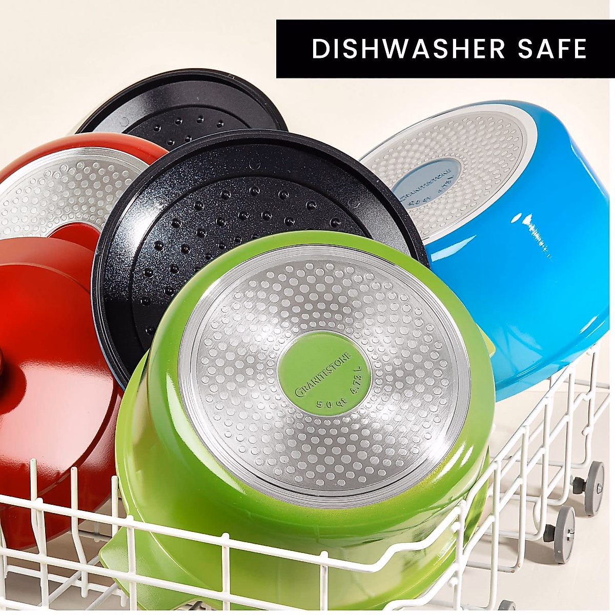 Granitestone 5 Qt Nonstick Dutch Oven, Stovetop & Oven Safe with Lid - Toxin Free