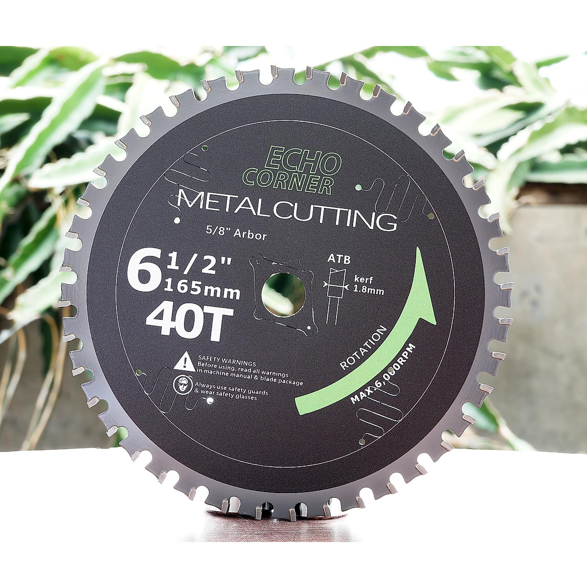Echo Corner 6-1/2" Steel Cutting Circular Saw Blade, for Mild Steel Sheet Carbon Steel Plate Angle-Iron or Other Tough Metal, Carbide TCT 40-Tooth 5/8" Arbor