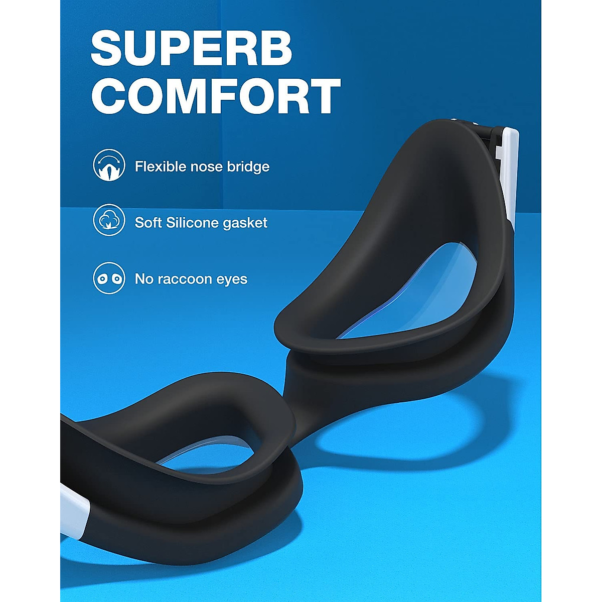 ZIONOR Swim Goggles, Upgraded G1 Polarized Swimming Goggles UV Protection Anti-fog Adjustable Strap for Men Women Adult Indoor or Outdoor (Polarized Smoke Lens)