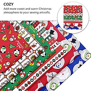 KESYOO Quilted Fabric 6pcs Christmas Cotton Fabric Sheet Patchwork Fabric Scrap Cotton Quilting Fabric Cloth for DIY Sewing Scrapbooking Christmas Dress Crafts 50cm*40cm Quilt Fabric