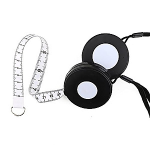 WIN TAPE 80'' / 205 CM Black Retractable Tape Measure with Black Rope