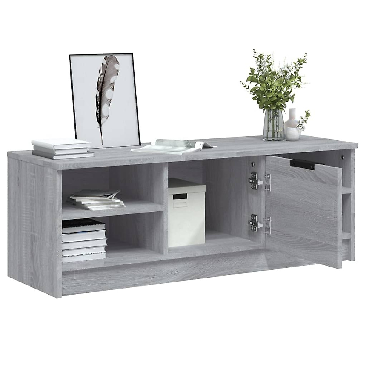 GaRcan TV Cabinet Living Room Sideboard Entertainment Centre TV Console Media Unit HiFi Cabinet with Shelf Grey Sonoma Engineered Wood (Grey Sonoma)