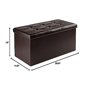 Winsome Furniture piece Ashford Ottoman with Storage Faux Leather, Espresso