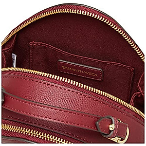 Samantha Vega Women's Handbag, Plaid Spade Motif Bag, Wine Red