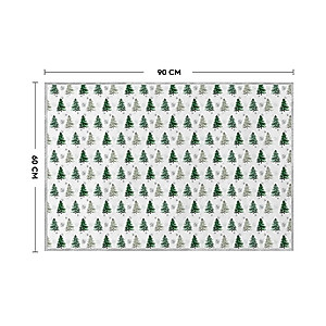 Artoid Mode Xmas Tree Snowflakes Christmas Area Rug, Winter Home Decor Low-Profile Non-Slip Washable Door Mat for Entryway Bedroom Living Room Laundry Room Indoor 2x3 Feet