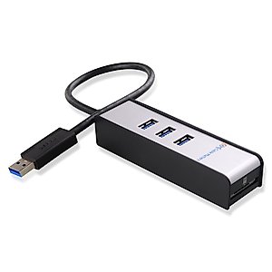 Cable Matters 3-Port SuperSpeed USB 3.0 Hub with SD Card Reader in Black