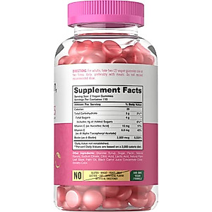 Carlyle Hair, Skin and Nails Gummies | 220 Count | Fruit Flavor Gummy Vitamins | with Biotin | Non-GMO, Gluten Free