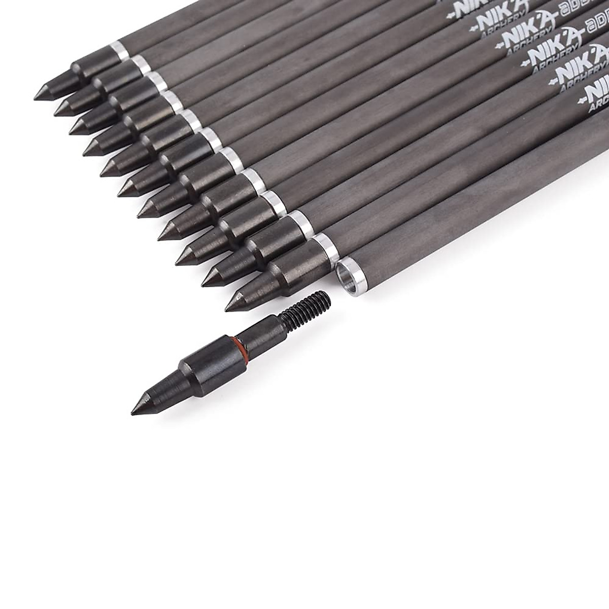 ELONG OUTDOOR 7.5" inch R9 Crossbow Bolts Carbon Arrows 2" Red Vanes with 100grain tips for Hunting Shooting Targeting