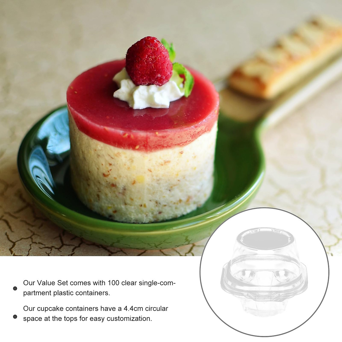 SOLUSTRE 150 Pcs Cake Packing Box Disposable Cupcake Cases Moon Cake Trays Hinged Cake Containers Cupcake Carrier Transparent Containers with Lids Cake Holder Sandwich Cheese The Pet