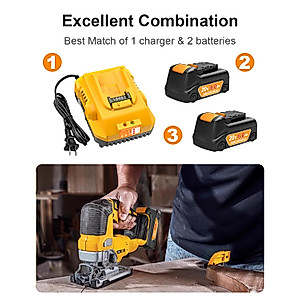 TeenPower Upgraded 20V 6.0Ah Battery Replacement for Dewalt 20v Battery 2Pack with DCB112 Charger Combo