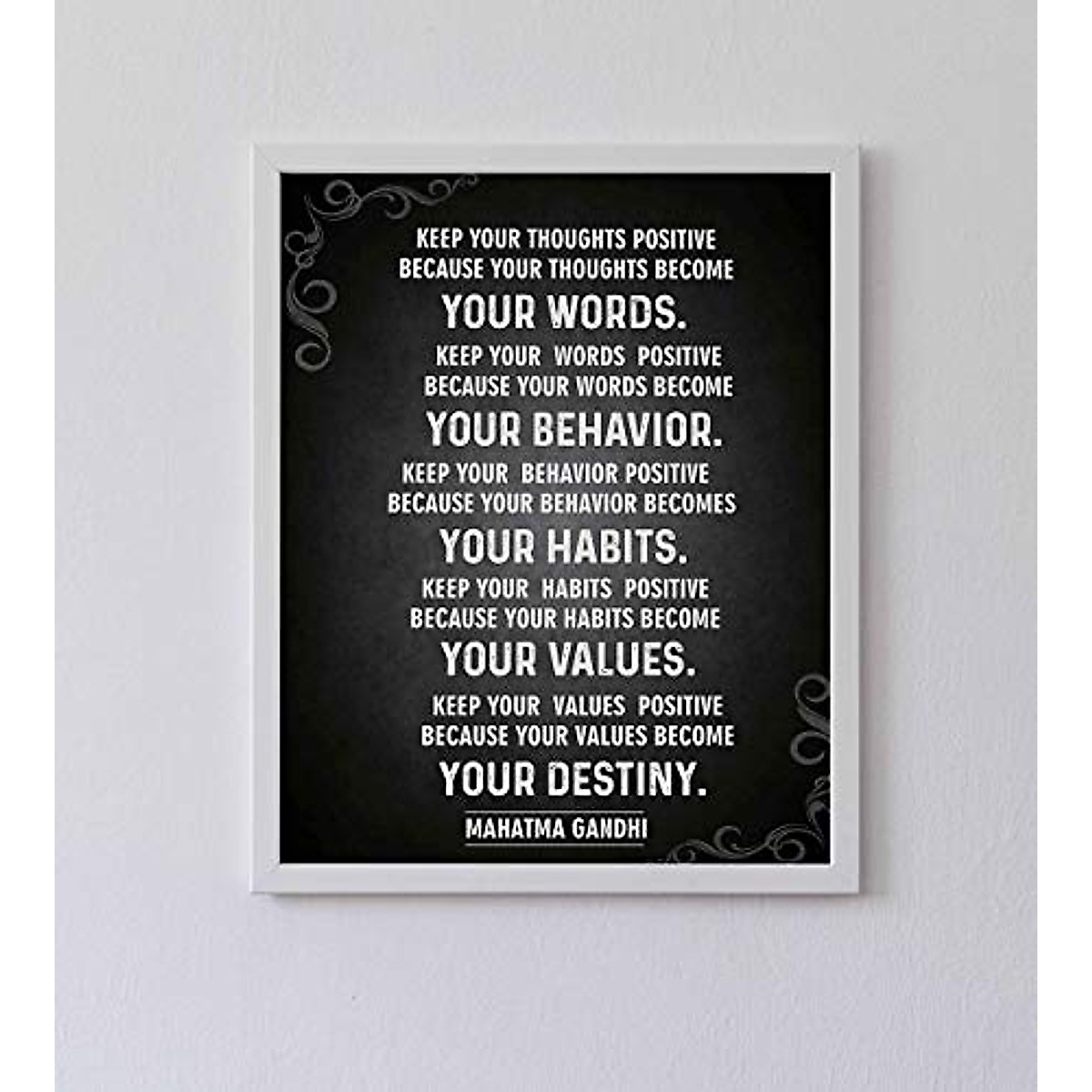 GANDHI Quotes Wall Art- "Your Destiny"- 8 x 10 Art Wall Print Art Ready to Frame. Modern Home Décor, Studio & Office Décor. Mahatma Gandhi Quotes Makes a Perfect Gift for Motivation, Zen & Inspiration