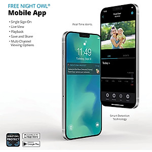 Night Owl Sp, Llc 8 Channel Bluetooth Video Home Security Camera System with (4) Wired 4K UHD Indoor/Outdoor Spotlight Cameras Audio and 1TB Hard Drive White, WM-BTD881-4LSA