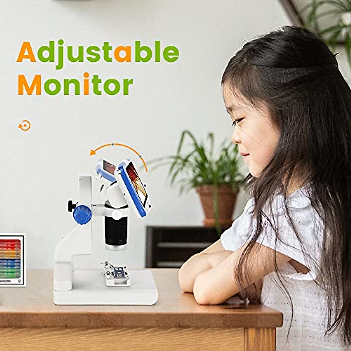 Microscope for Kids LINKMICRO 5" LCD Portable Digital Microscope 200X Microscope Kit for Kids 8-12 Photo/Video Sample Slides Included STEM Tool Gift for Boys and Girls
