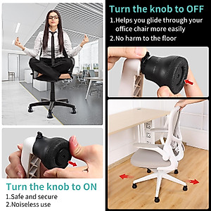 Bell Glides Replacement Office Chair Swivel Caster Wheels to Fixed Stationary Castors, Felt Pads with Anti-Slip Rubber Suit for Tile, Carpets and Hardwood Floors, Chair Feet Wheel Stopper 5pcs