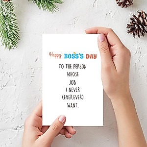 Spercy Funny Boss's Day Card from Employee, Boss Appreciation Card, Happy Boss's Day to the Person Whose Job I Never Ever, Ever Want