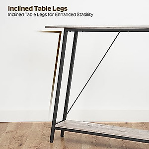 YATINEY 63" Console Table, Narrow Long Entryway Table, Industrial Skinny Sofa Tables, 2-Layer Hallway Table for Entryway, Display Table Behind Couch, Greige and Black CT16BG