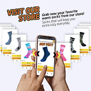 HOT FEET Boys and Girls 2 Pack Heavy Thermal Socks - Traps in Warmth – Kids Thick Insulated Crew for Casual Cold Weather Use (Pink & Purple)