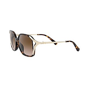 Coach HC8280U Universal Fit Sunglasses, Dark Tortoise/Brown Gradient, 57 mm