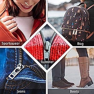 Metal Zipper Head Slider, 4 Sizes Zipper Bottom Sliders Retainer Insertion Pin in 3 Colors, Zipper Stopper Repair Tool Kit for Coats Jacket DIY Sewing Replacement, Size of 3/5/8/10 (60 Pieces)