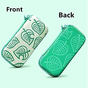 Carry Case for Nintendo Switch, Shockproof Hard Shell Protective Cover Portable Travel Bag, New Leaf Crossing Carrying Case for Nintendo Switch with 10 Game Card Slots and Inner Pocket