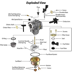 YHB Carburetor Carb Jet Kit Aftermarket Replacement for Predator 212cc Hemi Non-Hemi Carb .036 .037 140 E-Tube