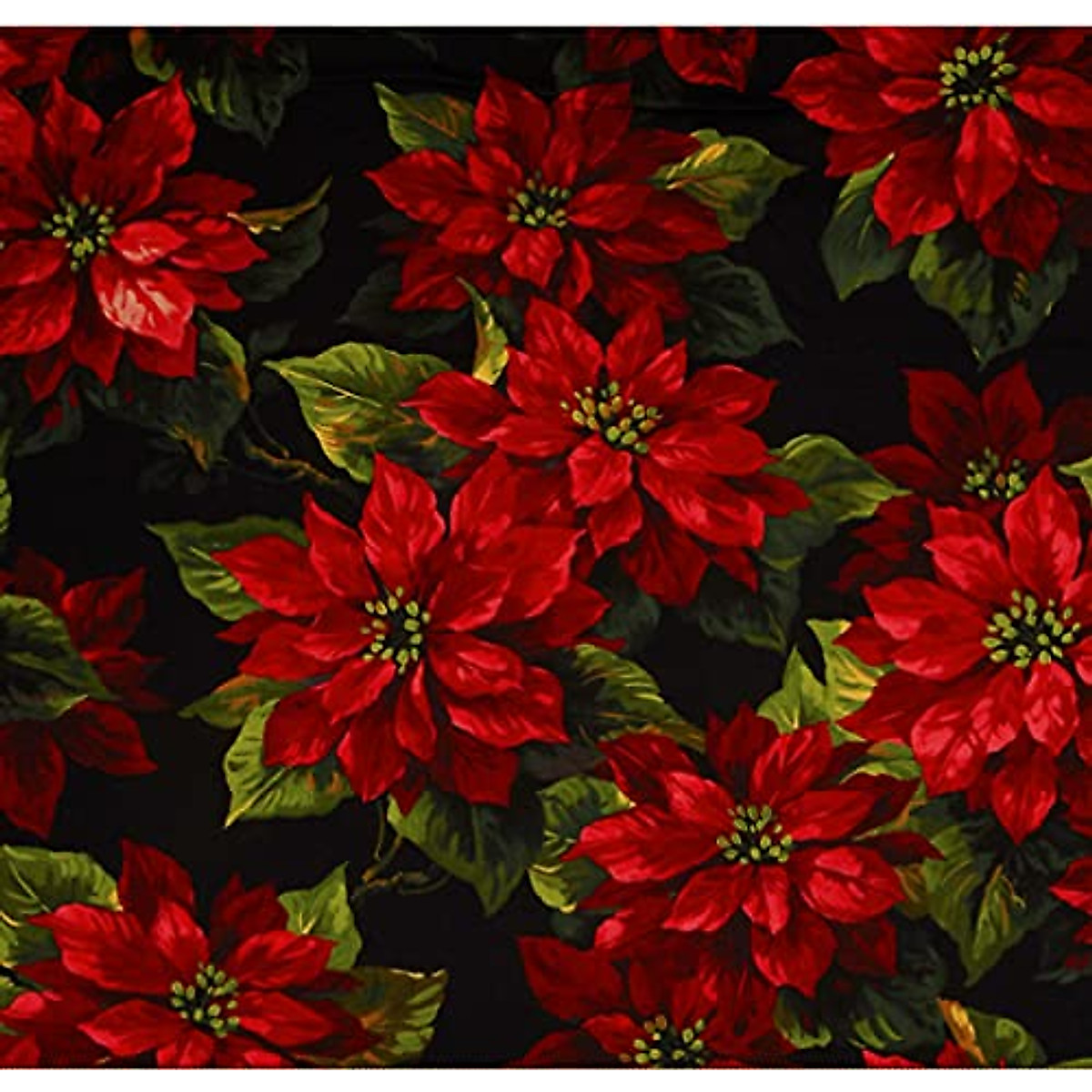 Michael Miller Scarlet Poinsettia, Black