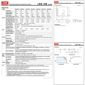 DrapeMania LRS-100-15 15V 6.7A 100W Single Output Switching Power Supply - 88.5% Efficiency, 85-264VAC Wide Input, Ultra Slim 1U, Reliable for Industrial Applications, Automation Systems