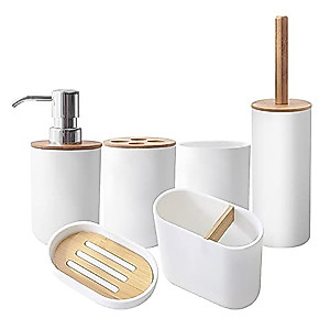 JIANWEI Bathroom Accessory, Bathroom Decor Accessories, Soap Dispenser, Toothbrush Holder, Toothbrush Cup, Soap Dish, Toilet Brush, Ideal for Bath Vanity Countertop Décor(Soap Dispenser)