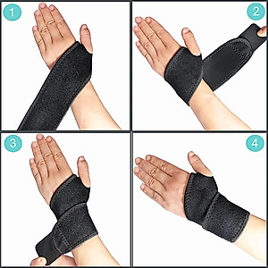 2 pcs Wrist Support Brace, Adjustable Wrist Brace Strap for Fitness, Weightlifting, Tendonitis, Carpal Tunnel Arthritis, Joint Pain Relief, Wrist Tendonitis (Black)
