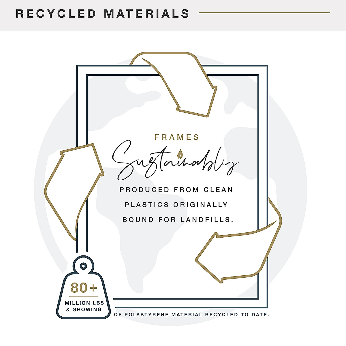 MCS Foundation 16x20 Poster Frame Traditional Brass, Vertical & Horizontal Wall Hanging Large Picture Frame for Photos, Posters & Art Prints (1-Pack)