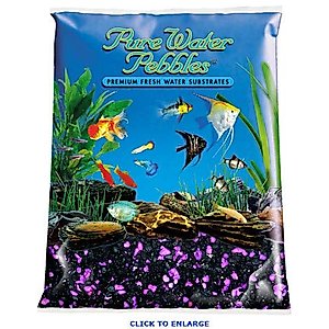 Pure Water Pebbles Aquarium Gravel, 5-Pound, Blackberry Glo