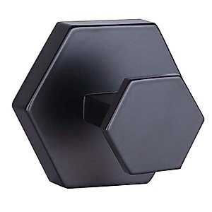 Canarm ATALEE MBK Robe Hook - Elegant Matte Black Aluminum, 2.75" W x 2.375" H, Stylish & Sturdy Wall-Mount Hook for Bathrooms and Bedrooms