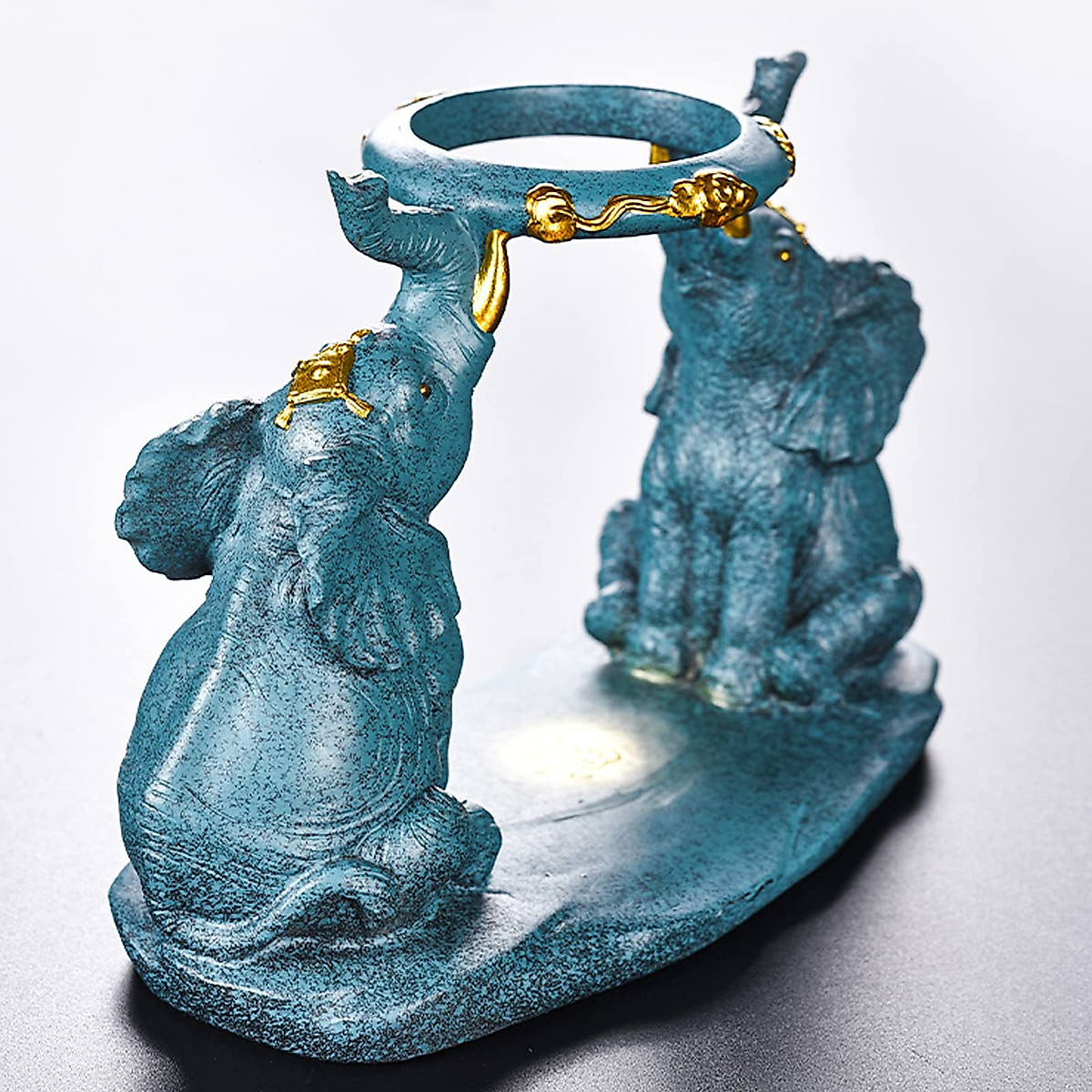 GODNOEI Elephant Glass Tea Set Lazy Kungfu Magnetic Water Diversion Creative Glass Teapot Semi Automatic Tea Maker Suit Kitchen Bar Supplies (6 tea cups)