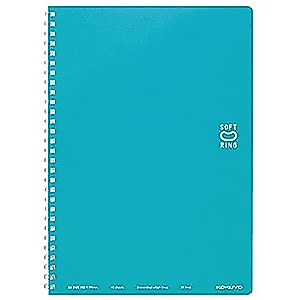 KOKUYO Spiral Lined Notebook, 10'' x 7'' Pastel Journal B5 Soft Ring Notebooks with Dot 6 mm Ruled, 40 Sheets, Light Blue 1 Subject Notebook, Note Taking for School. Japan Import (SU-SV301BT-LB)