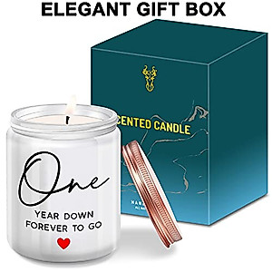 1 Year, 1th, One Year, First Anniversary Candles Gifts for Him Her Couple- Happy Paper Anniversary Girlfriend Boyfriend Wife Husband Gifts