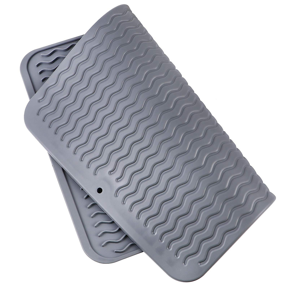 Hemoton 1pc Silicone Draining Mat countertop Dish Silicone Utensils Kitchen mat Silicone trivets Drain mat pad Silicone Drying mat Kitchen Dish Drying Mat Ripple Dish mat