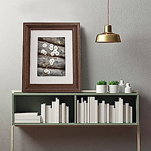 GraduationMall 8x10 Wood Picture Frames,Display Photos 5x7 with Mat or 8x10 Without Mat,Real Glass,Wall or Tabletop Display,Rustic Brown Set of 2