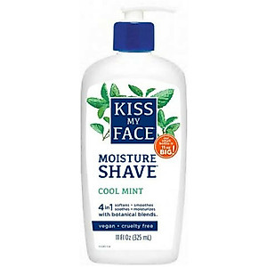 Kiss My Face 4-in-1 Moisture Shave, Cool Mint 11 oz ( Pack of 2)