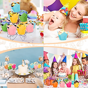 Queekay 180 Pcs Tulip Cupcake Liners, Baking Cup Holder Muffin Cupcake Liners Paper Wrappers Cupcake for Wedding Fall Thanksgiving Birthday Baby Shower Party Standard Size, 6 Colors
